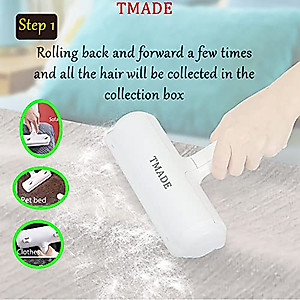 Pet Hair Remover Lint Roller - Reusable Cat and Dog Hair Removers, for Furniture, Couch, Carpet, Clothes, Car Seats, Bedding, Portable Multi-Surface, Upgraded, Rollers, Fur Removal Tool | by TMADE