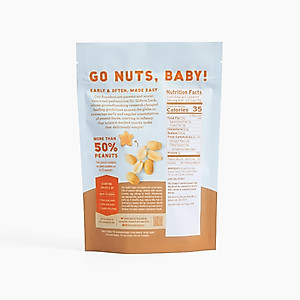 Mission Mighty Me Nutty Puffs Peanut Butter Puffs for Babies + Kids - Pediatrician Developed - USDA Organic, Plant-Based Protein, Gluten-Free Puffs Baby Snack - Peanut Flavor (1.5oz, 5-Pack)