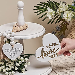 Defined Deco Two Tiered Tray Wooden Tiered Serving Tray Farmhouse Tiered Tray Stand with Tiered Tray Décor Signs for Wedding Decor and Rustic Farmhouse Décor, Set of 3