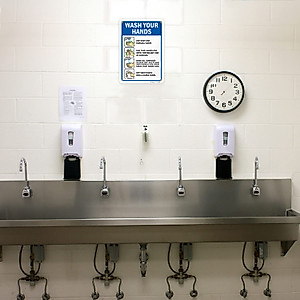 SmartSign 10 x 7 inch “Wash Your Hands” Metal Sign with Instructions, Screen Printed, 40 mil Laminated Rustproof Aluminum, Multicolor, Made in USA