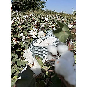 Aegean Concept Blanket, Vintage Boho Rustic 100% Cotton Super Soft 90"x102" (230 cm x 260 cm) King Size, Adult Turkish Muslin Light Bedcover Bedspread King Blankets, (Dark Green)