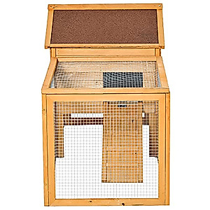 PawHut 62" Large Outdoor Rabbit Cage Small Animal Hutch Playpen With Run