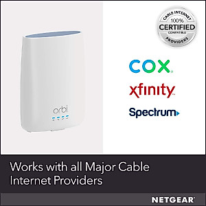 NETGEAR Orbi All-in-One Cable Modem + Whole Home Mesh-Ready WiFi Router - for Internet connectivity and speeds up to 2.2 Gbps Over 2,000 sq. feet, AC2200 (CBR40) (Renewed)