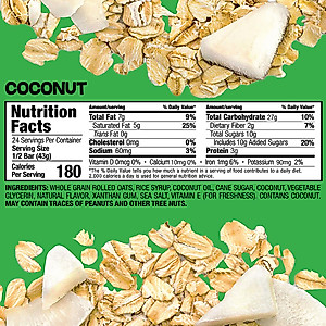 Bobo's Oatmeal Bars, Coconut, Gluten Free Vegan Whole Grain Oat Bars, Pack of 12