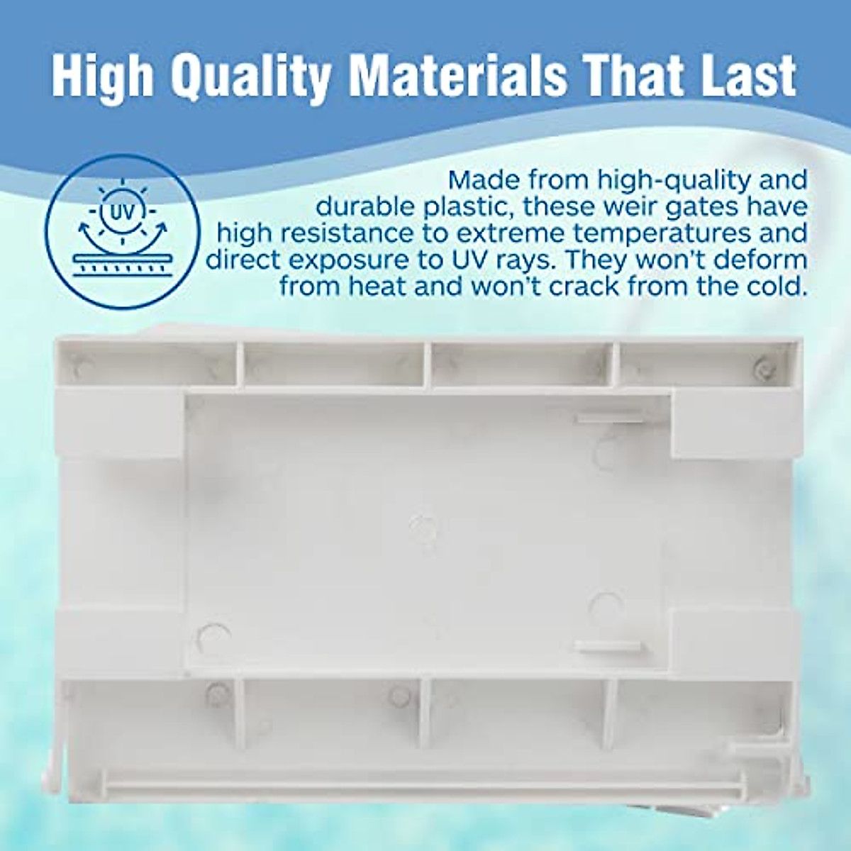 Calvana Exact Replacement 516252 White Weir Gate Assembly - Compatible with Bermuda Gunite Skimmer and Bermuda Skimmers - Vinyl Weir Gate Assembly - 8 1/2 Inches x 5 3/8 Inches Weir Gate