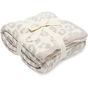 Zolqoqls Soft Fuzzy Fluffy Throw Blanket Flannel Fleeced Leopard Knit Blanket Cozy Comfy Plush Cheetah Blanket for Bed Sofa Couch Chair, 50x60 inch