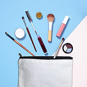 TORISING 34 Packs Blank DIY Beige Craft Bag Canvas Pen Case Blank Makeup Bags - Canvas Pencil Bag Cotton Canvas Cosmetic Bag Multi-Purpose Travel Cosmetic Bag Beige (9 x 5.1 Inch)