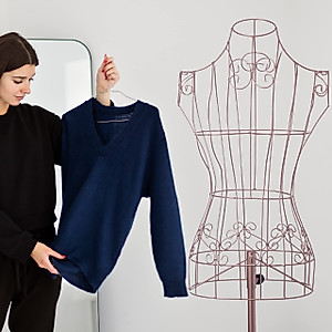 Female Rose Gold Metal Steel Wire Mannequin Dress Form for Sewing Display