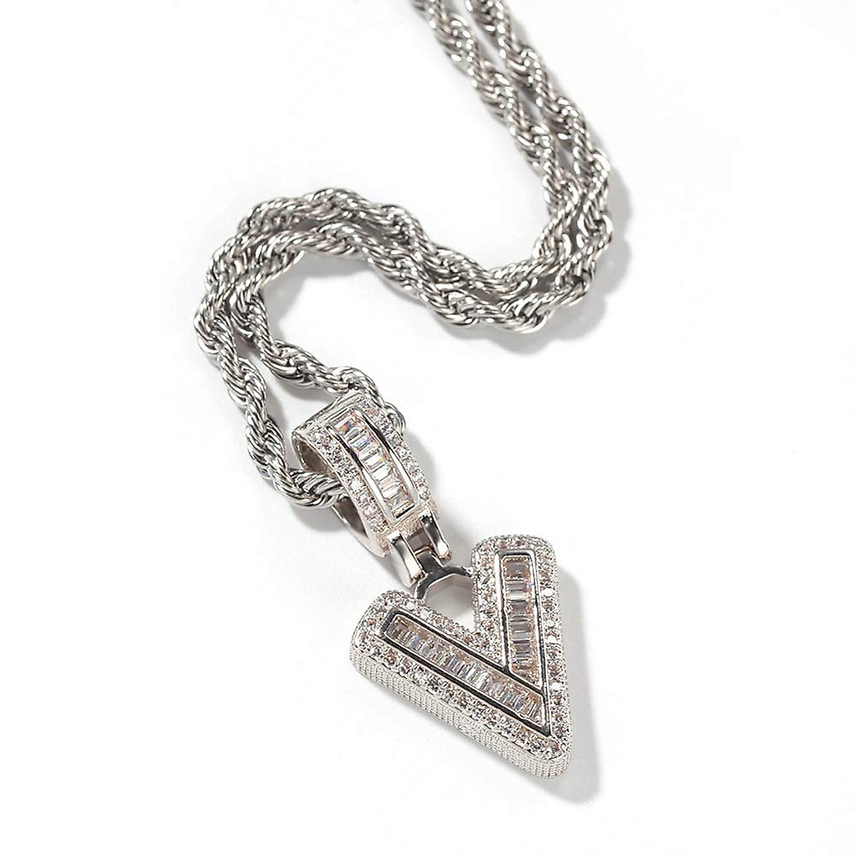 Custom Made Hip Hop Crystal Pendant Necklace Personalized Name Iced Out CZ Chain Silver Gold Copper Pendant wih Rope/Tennis Chain