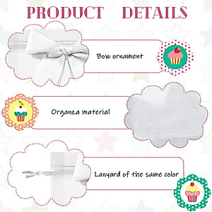 50 Pcs Organza Bags with Bows Bulk 3.54 x 4.72 Inches Jewelry Bags Wedding Favors White Gift Bags with Drawstring Small Sachet Bags for Party Birthday Candy Soap Business Guests Wrapping Packaging