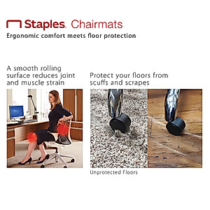 Staples 567298 45-Inch X 53-Inch Low Pile Carpet Chair Mat Lip