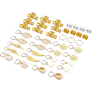 140 PCS Loc Hair Jewelry for Women Braids, Dreadlock Accessories Metal Sliver Gold Hair Cuffs Decorations