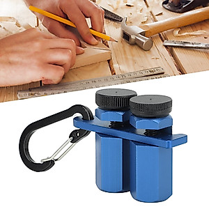 Stair Gauge Knob, Aluminum Alloy Stair Gauge with Holder and Carabiner Professional Stair Stringer Layout Tool for Circular Saw Carpentry Squares