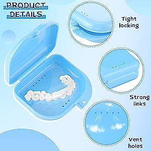 Youyole 32 Pieces Retainer Case with Vent Holes Mouth Guard Container Case Dental Storage Container Multicolor Dental Retainer Box, Yellow, Blue, Green, Pink, White, Purple, Black