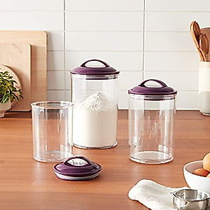 Calypso Basics by Reston Lloyd Acrylic Storage Canisters, Set of 3, Plum