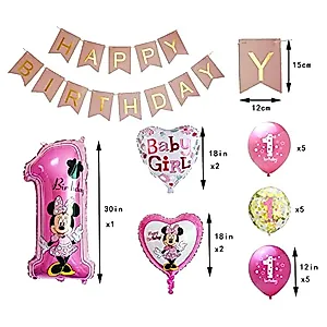 mini mouse 1st birthday Balloons, Pink mouse head birthday balloons ...