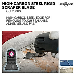 BOSCH OSL200RS 1-Piece 2 In. Starlock Oscillating Multi Tool Soft Materials High-Carbon Steel Rigid Scraper Blade for Removing Tough Sealants, Adhesives, Paint