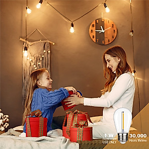 YIMILITE S14 Outdoor String Light Bulbs, Shatterproof Replacement Bulbs, 1W Equivalent to 10W, Waterproof 2200K Warm White Led Light Bulbs, E26 Base 25 Pack