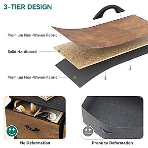 YITAHOME Fabric Dresser for Bedroom, Tall Storage Dresser with 8 Drawers, Rustic Dresser & Chest of Drawers, Storage Drawer Organizer for Closet, Bedroom, Living Room