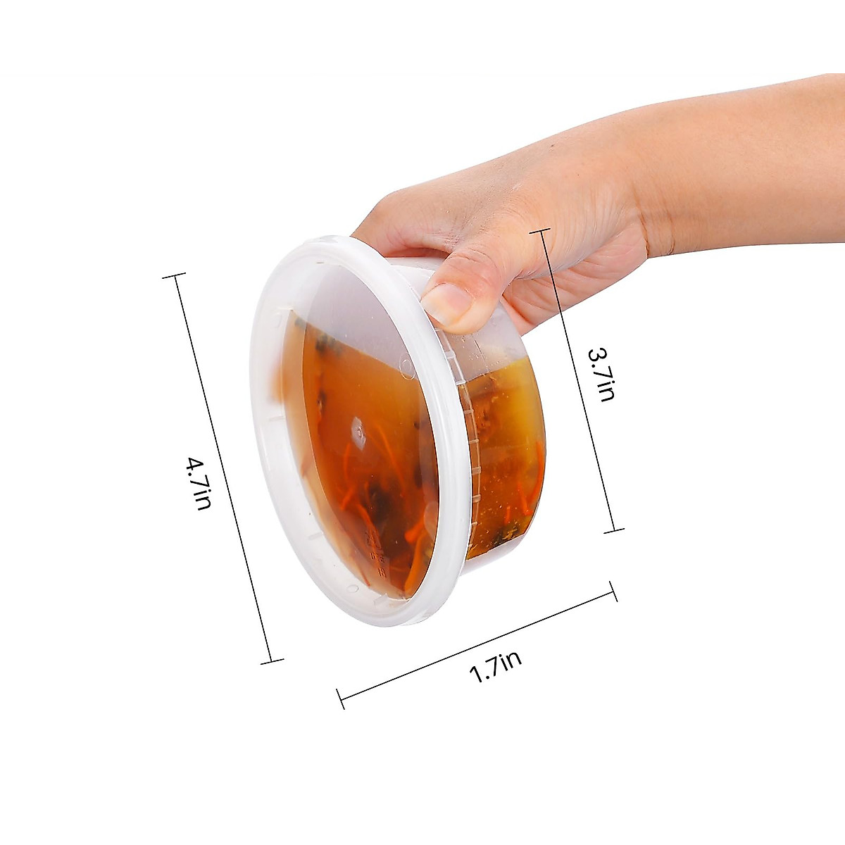 EDI [8 OZ, 25 Sets] Plastic Deli Food Storage Containers with Airtight Lids | Microwave-, Freezer-, Dishwasher-Safe | BPA Free | Heavy-Duty | Meal Prep | Leakproof | Recyclable