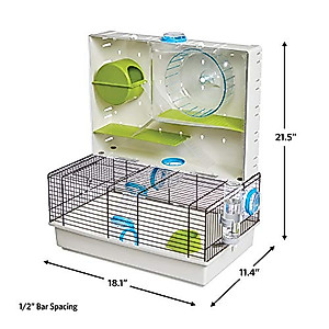 Hamster Cage | Awesome Arcade Hamster Home (White) | 18.11 x 11.61 x 21.26 Inch