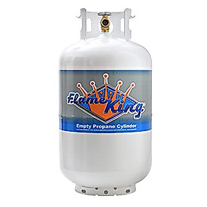 Flame King YSN-301 30 Pound Steel Propane Tank Cylinder, White & Propane Tank Gauge Level Indicator Leak Detector Gas Pressure Meter Color Coded & Glow in the Dark Universal for Cylinder