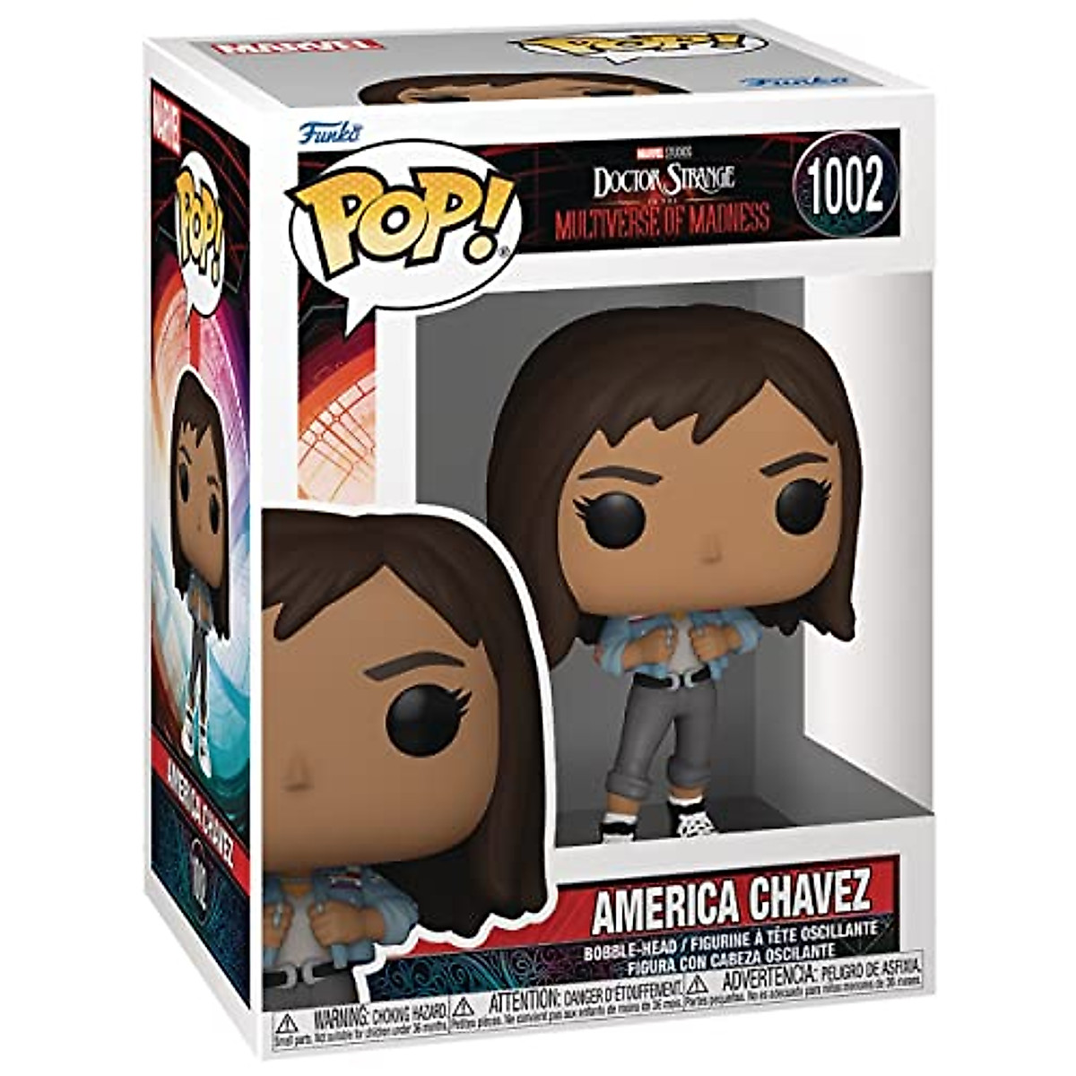 POP Marvel: Doctor Strange Multiverse of Madness - America Chavez Funko Vinyl Figure (Bundled with Compatible Box Protector Case), Multicolor, 3.75 inches