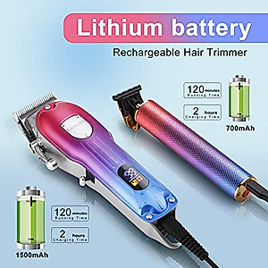 Lanumi Men Hair Clippers & Trimmers Set Cordless Barber Clipper for Hair Cutting Kit with Colored Guide Combs Professional Beard Trimmer Barbers USB Rechargeable