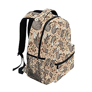 Backpacks Opossum And Roses College School Book Bag Travel Hiking Camping Daypack