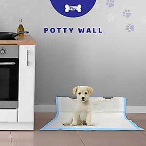 Pico Stand Up Vertical Wall Dog Puppy Pee Pad Holder - Indoor Splash Guard for Potty Training - Potty Pad Holder with Easy Clean up for Leg Lifting Small and Medium Dogs Potty Wall