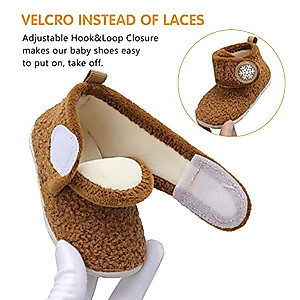 FEETCITY Infant Baby Girl Boy Booties Slippers Soft Bedroom Shoes Toddler Crib Warm Shoe First Walker Ankle Booties 12-18 Months