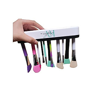 KAYVANA 2pack Silicone Makeup Brush Holder Cosmetics Display Art Supply and Craft Tool Caddy Office Supply and Desktop Organizer (Black)
