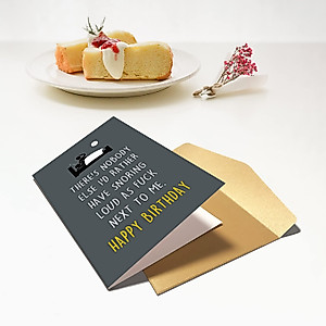 Chenive Funny Happy Birthday Card for Husband Wife, Humorous Birthday Greeting Card, Snoring Loud Next To me Bday Card