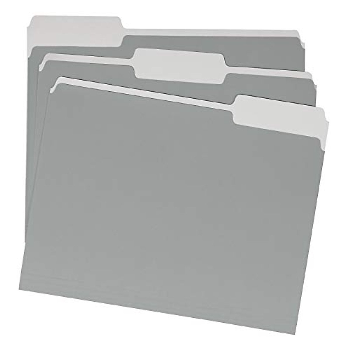 Amazon Basics File Folders, Letter Size, 1/3 Cut Tab, Gray, 36-Pack