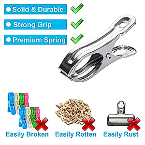 200PCS 2 Inch Garden Clips Heavy Duty Greenhouse Clamps Stainless Steel Greenhouse Clips for Netting, Strong Grip to Hold Down Shade Cloth or Plant Cover on Garden Hoops or Greenhouse Hoops