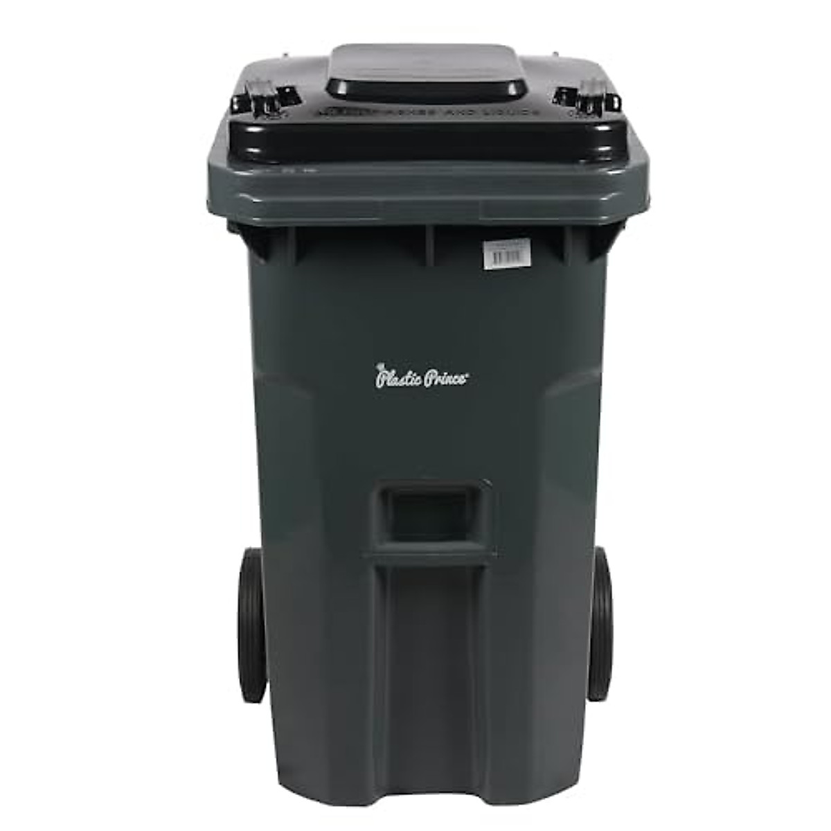27 Gallon Step-On Rollout Trash Can with Lid and Wheels - Large Outdoor Plastic Rolling Garbage Can - Commercial Heavy-Duty Container Barrel, Gray