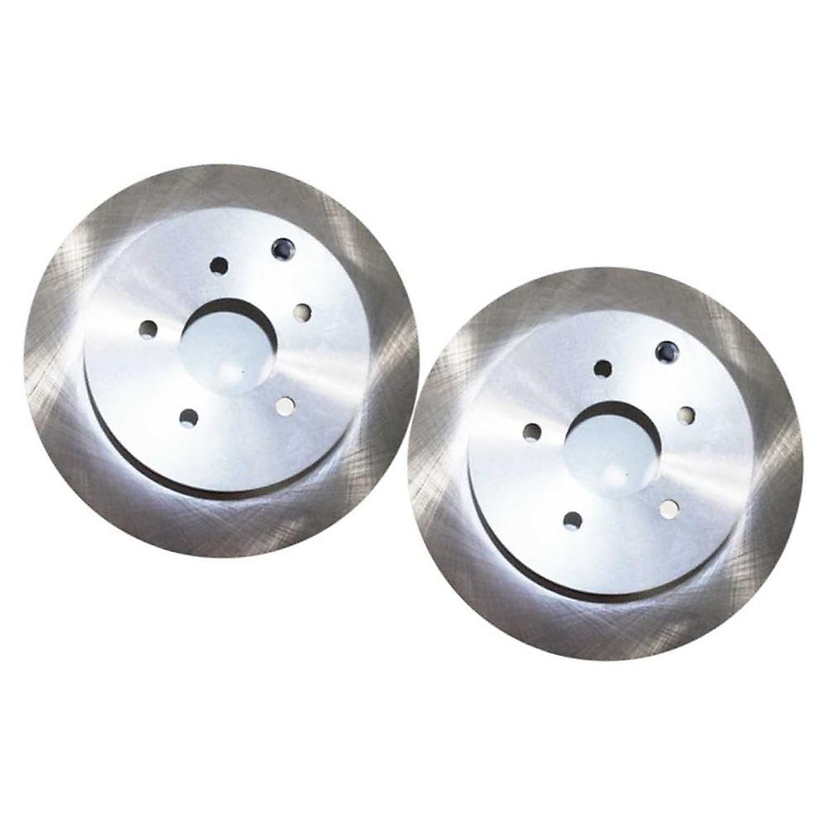 YONSKJAD 2pcs Disc Brake Rotor Set Rear Left Driver and Right Passenger Side Silver Performance Drilled and Slotted for Nissan for Murano 03-07 09-19 for Pathfinder 13-19 for Quest 04-09 11-17