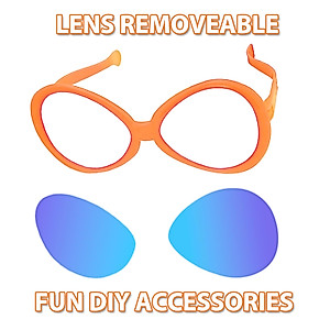 CiviLight 3 Pairs Jumbo Sunglasses Novetly Giant Sunglasses Swim Party Favors Halloween Novelty Glasses for Summer Beach (Orange Pink Green), OVER SIZE