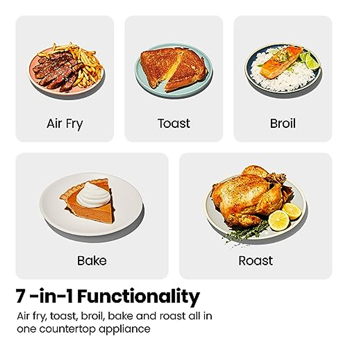 Chefman Air Fryer Toaster Oven Combo, 7-in-1, Convection Oven Countertop Extra Large 19 Quart Oven Air Fryer, Cook a 10-Inch Pizza, 4 Slice Toaster, Integrated Timer, Auto-Shutoff, Stainless Steel