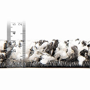 Unique Loom Hygge Shag Collection Area Rug - Gradient (9' x 12' Rectangle, Black and White)