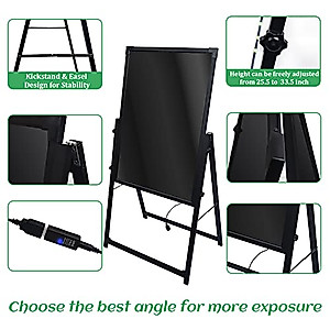 Hosim Standing A-Frame LED Message Writing Board, 24” x 16" Illuminated Erasable Neon Effect Restaurant Menu Sign, Flashing Mode DIY Message Chalkboard for Kitchen Wedding Promotions