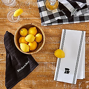 KitchenAid Mixer Kitchen Towel 3-Pack Set, Onyx Black, 16"x28"