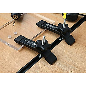 Hot Favorable Aluminum T-Track T-Hold Down Clamps,6-3/8"L x 1-1/4" Width-Woodworking and Clamps-Fine Sandblast Black Anodized-2 Pack