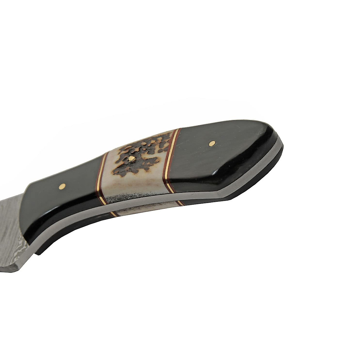 Buffalo Upsweep Damascus Steel Blade Horn/Stag 8.25 inch Hunting Knife