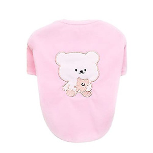Autumn White Bear Sweater Pet Small and Medium Dogs Casual Cute Clothing Pet Clothes Cold Weather Sweater Coat Puppy Outfit Winter Warm Vest Apparel
