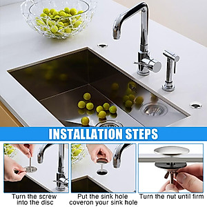 Kitchen Sink Hole Cover - Stainless Steel Faucet Hole Cover - Bathroom Sink Hole Plug - Modern Design to Match Your Aesthetic - Durable Covers Work with Most Kitchen and Bathroom Sink Holes