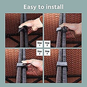 MODENZI Sectional Patio Furniture Clips 10 PCS Modular Patio Sofa connectors Outdoor Furniture Alignment Fasteners Clips for Wicker Garden Sofa Furniture Set