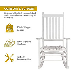 Shine Company Inc. 4332WT Vermont Porch Rocker, White
