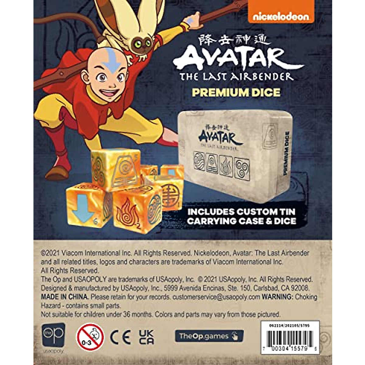 Avatar The Last Airbender Premium Dice Set | Collectible d6 Dice | Custom Dice with Collectible Tin Case | Officially Licensed 6-Sided Dice