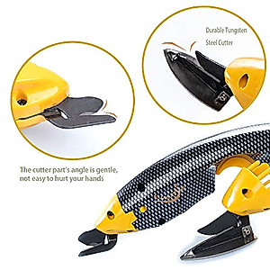 Loboo Idea Power Electric Fabric Scissors Box Cutter For Crafts, Sewing, Cardboard,Cordless Electric Scissors Fabric Cutter with 2 Cutting Blades, Zip Snip Electric Scissors For Cutting Fabric Cloth